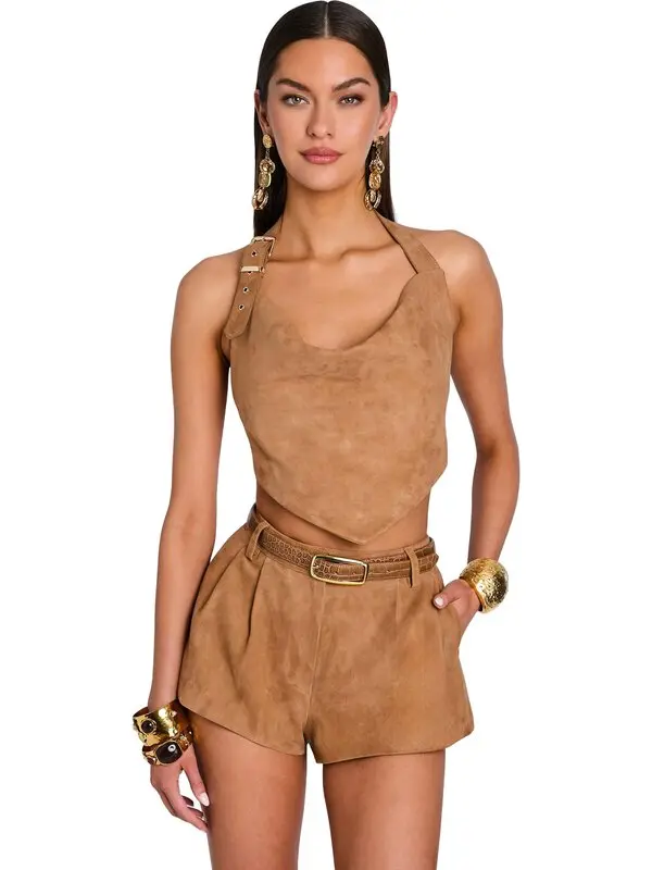 Retrofete Windsor Suede Top - Caramel