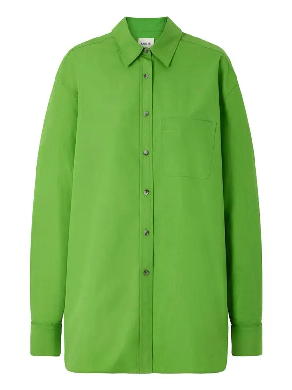 Khaite Newton Cotton-poplin Shirt - Green