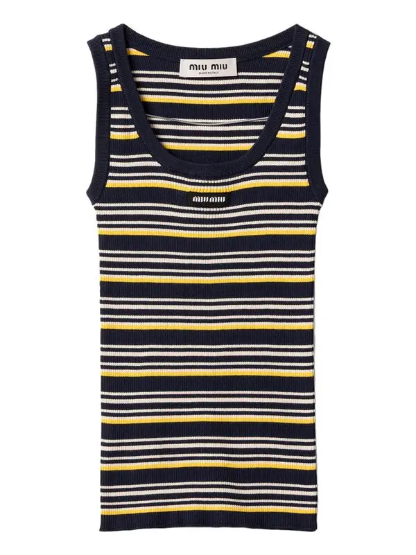 Miu Miu Cotton Tank Top - Navy
