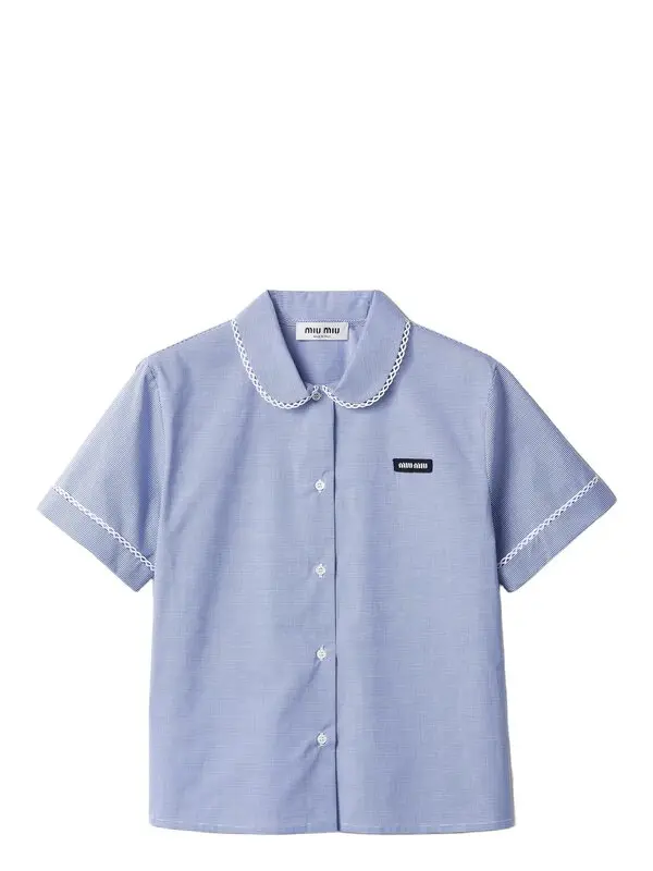 Miu Miu Gingham Shirt - White/light Blue