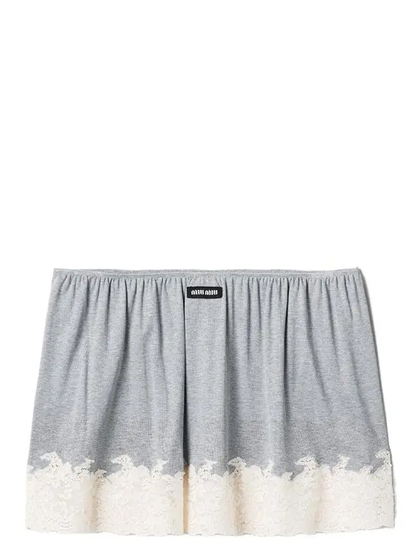 Miu Miu Silk Jersey Skirt - Grey