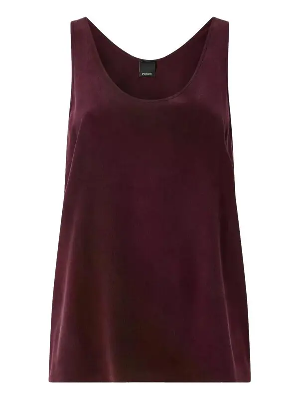 Pinko V-neck Silk Top - Red