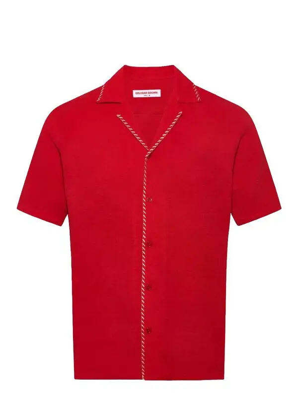 Orlebar Brown Maitan Edge Stitch Shirt - Red