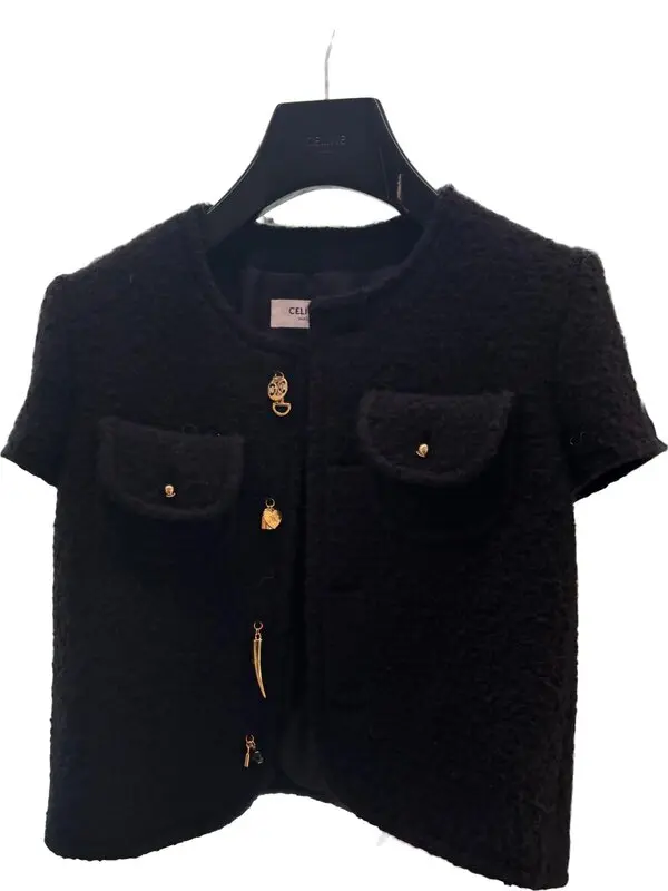 Celine Short Sleeved Jacket - Black