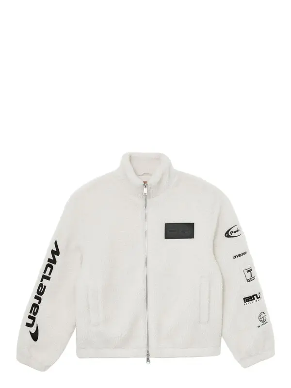 REISS X Mclaren F1 Team Nylomclaren Racing Logo Fleece Jacket-fit - White
