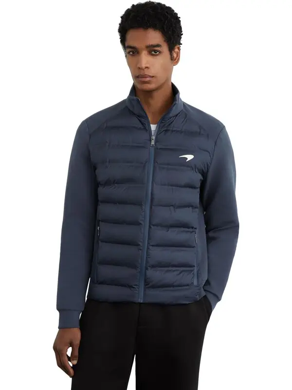 REISS Racing Hybrid Quilted Jacket - Airforce Blue