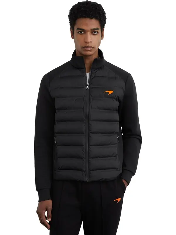 REISS Racing Hybrid Quilted Jacket - Black