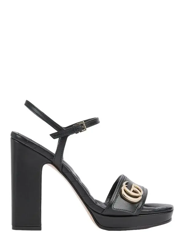 Gucci Platform Sandal With Double G - Black