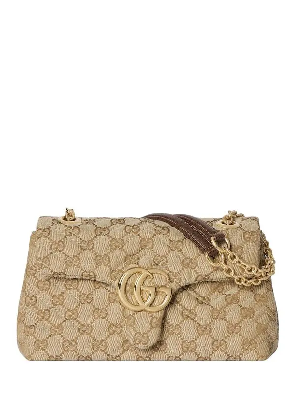 Gucci Gg Marmont Small Shoulder Bag Gg Canvas - Beige