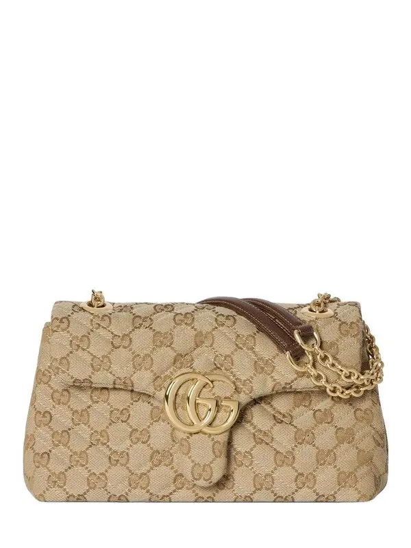 Gucci Gg Marmont Small Shoulder Bag Gg Canvas - Beige