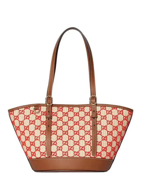 Gucci Small Gg Canvas Tote Bag - Red