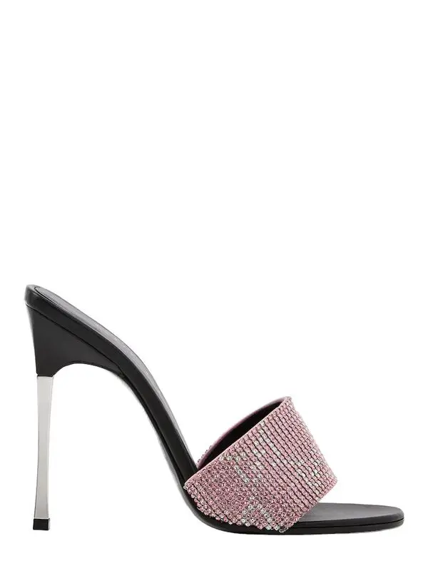 Gucci Gg Crystal Mesh Slide Sandals - Pink