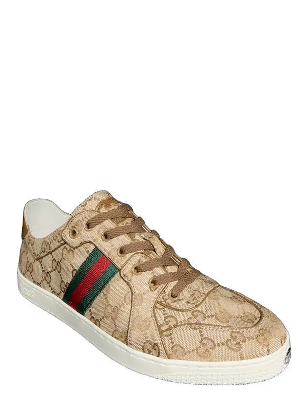 Gucci Stretch Gg Canvas Low-top Sneakers - Beige
