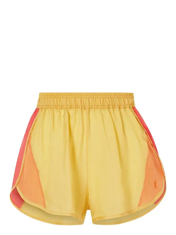 Saint Laurent Satin Shorts - Yellow
