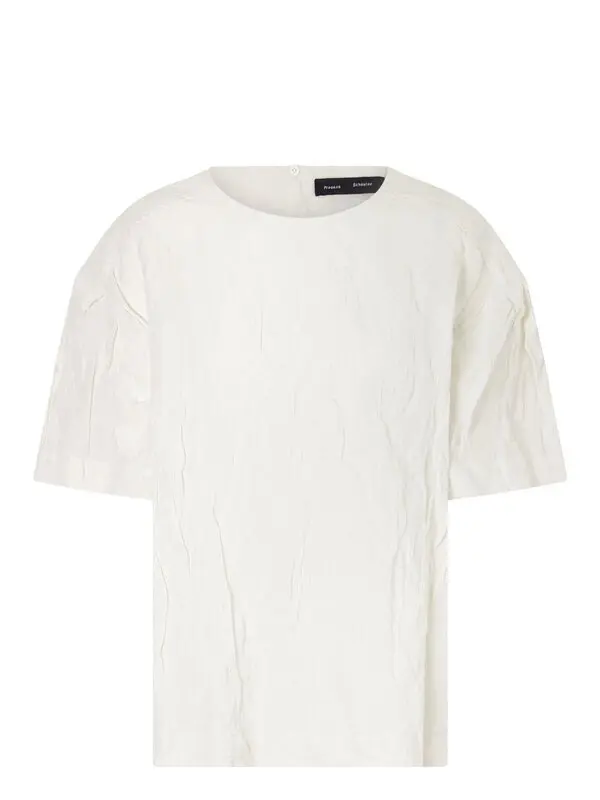 Proenza Schouler Hansly Crinkled-twill T-shirt - Off-white