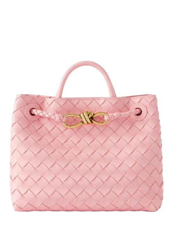 Bottega Veneta Andiamo Small Intrecciato Leather Tote - Pink