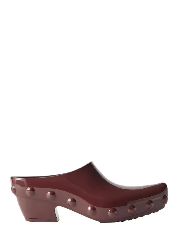 Bottega Veneta Gondola Studded Rubber Mules - Burgundy