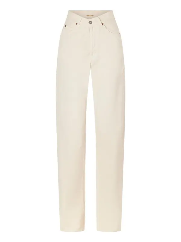Saint Laurent High-rise Wide-leg Jeans - Neutrals