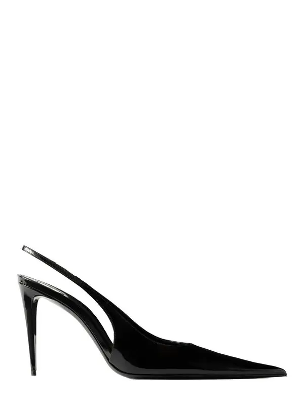 Saint Laurent Guermantes Patent-leather Slingback Pumps - Black