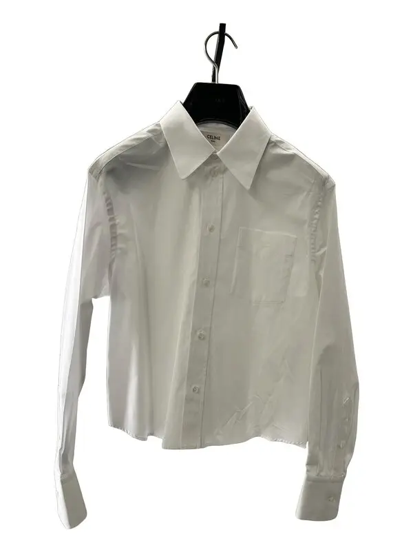 Celine Cropped Shirt - White