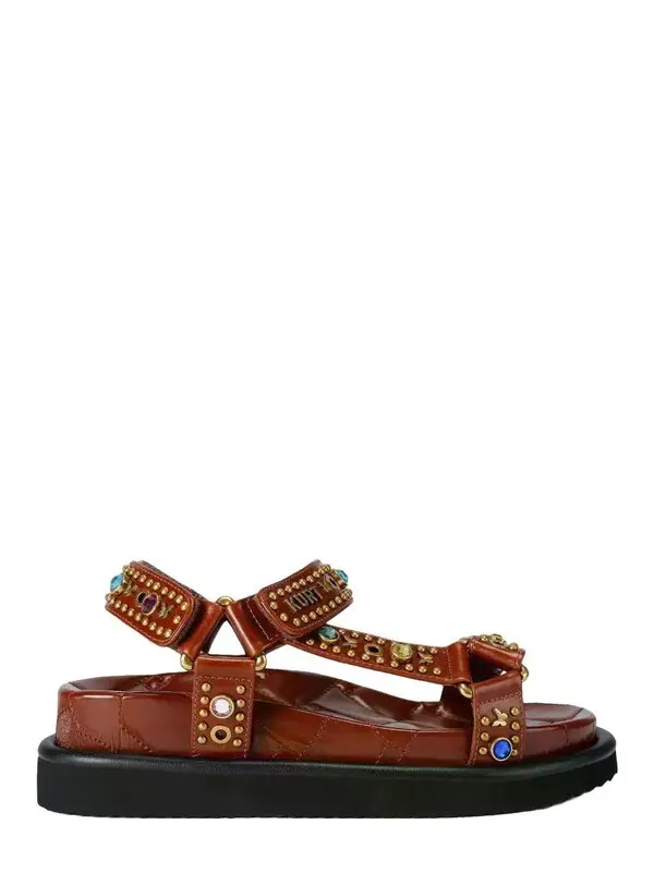 Kurt Geiger Orson Studded Crystal Sandals - Brown