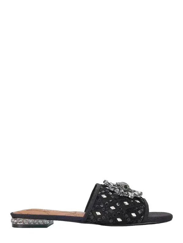 Kurt Geiger Chelsea Crystal Eagle Head Sandals - Black