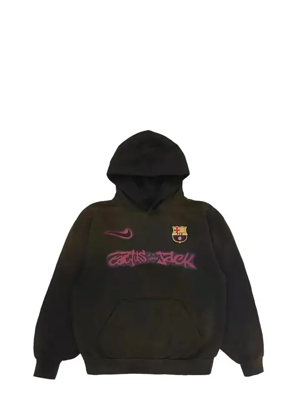 Nike X Fc Barcelona X Cactus Jack Split-dye Crest Hoodie - Brown