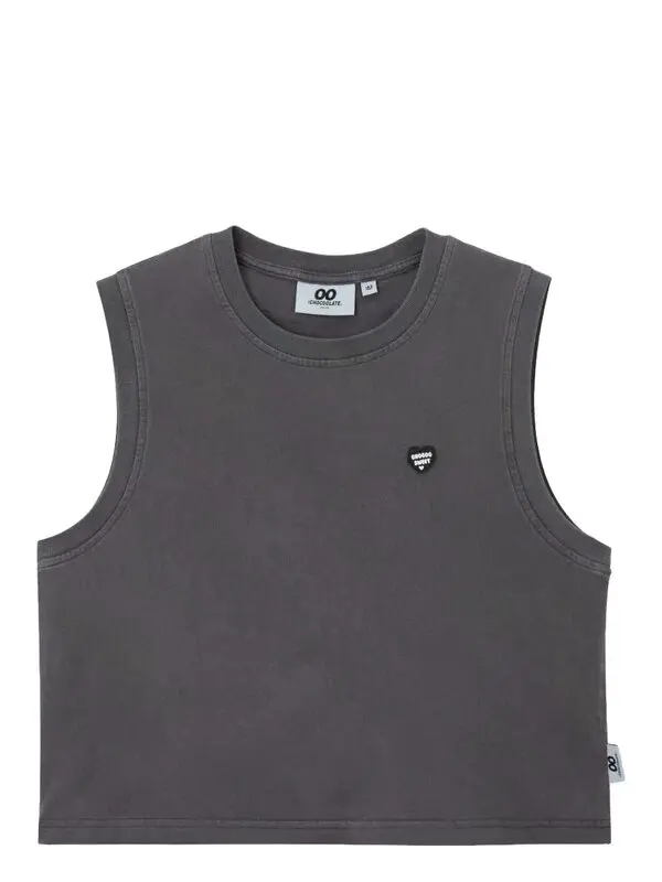 CHOCOOLATE Heart-appliqué Tank Top - Grey