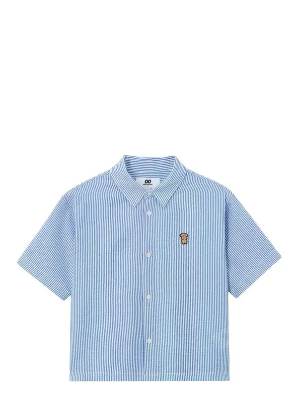 CHOCOOLATE Short-sleeved Striped Shirt - Blue