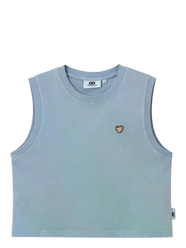 CHOCOOLATE Heart-appliqué Tank Top - Blue