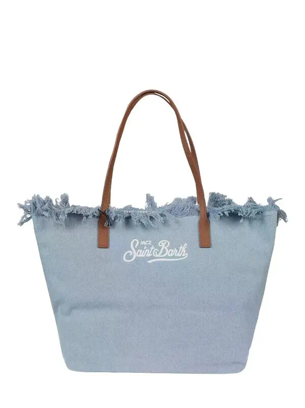 MC2 SAINT BARTH Fringed Tote Bag - Blue