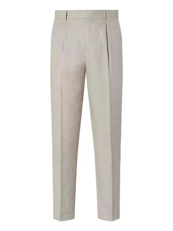Zegna Crossover Linen Pants - Neutrals