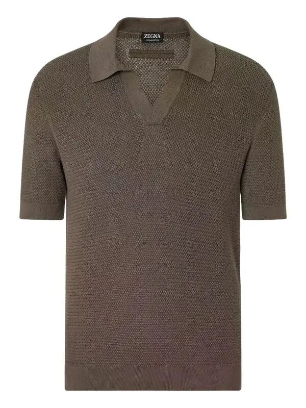 Zegna V-neck T-shirt - Brown