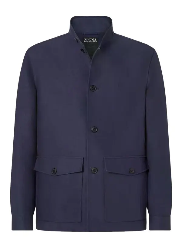 Zegna Chore Buttoned Jacket - Blue