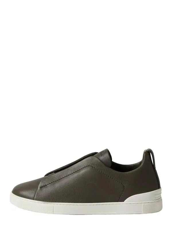 Zegna Triple-stitch™ Leather Sneakers - Grey