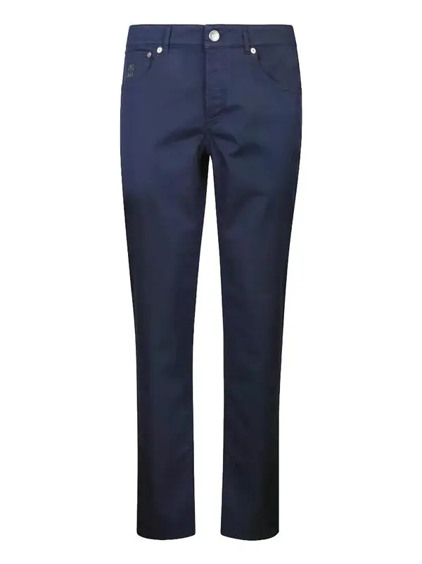 Brunello Cucinelli Embroidered Trousers - Blue