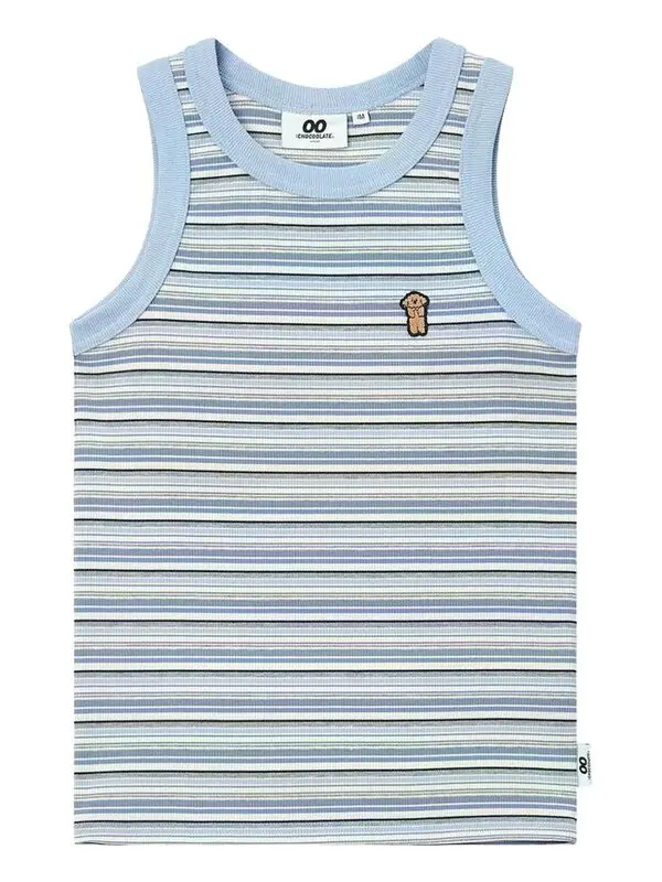 CHOCOOLATE Striped Tank Top - Blue