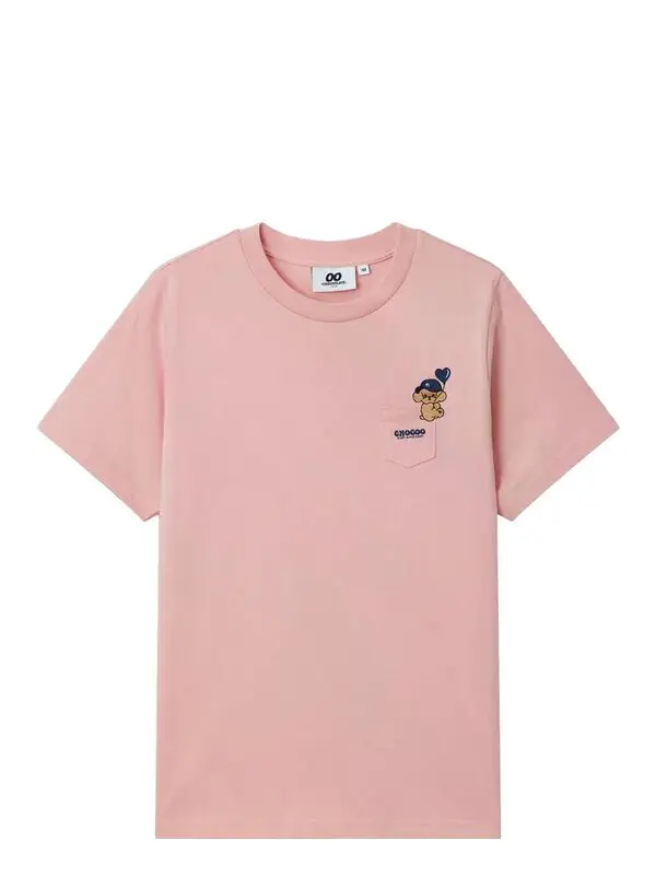 CHOCOOLATE Pocket-detail Graphic T-shirt - Pink