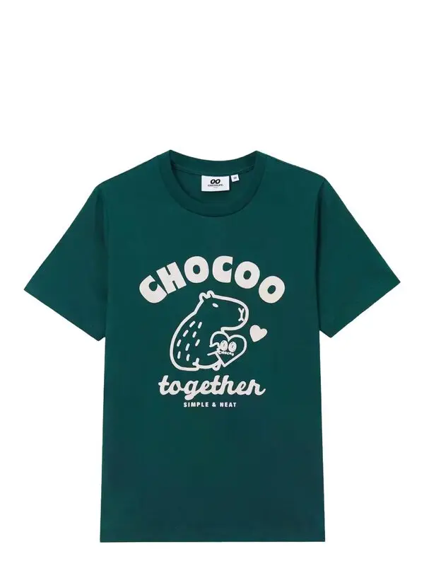 CHOCOOLATE Printed Crew-neck T-shirt - Green