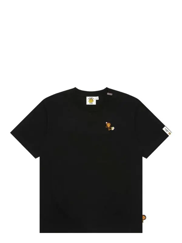 A BATHING APE Embroidered T-shirt - Black