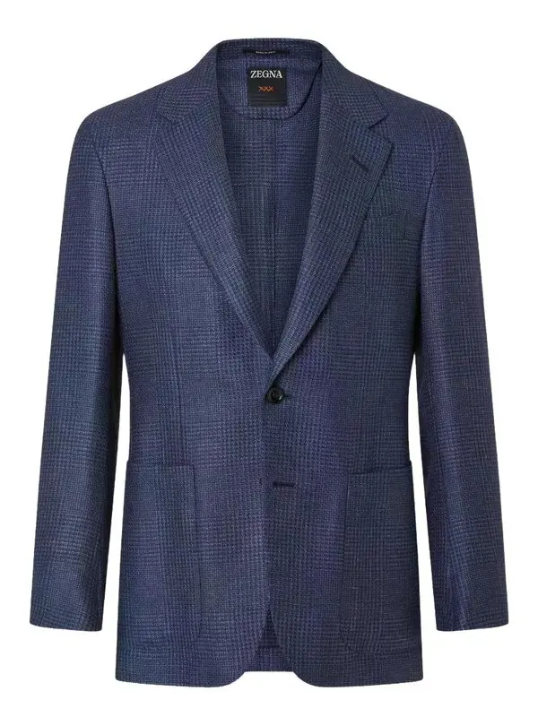 Zegna Checked Blazer - Blue