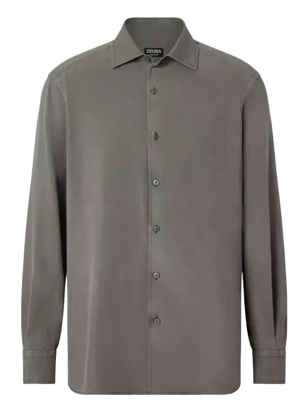 Zegna Buttoned Silk Shirt - Grey