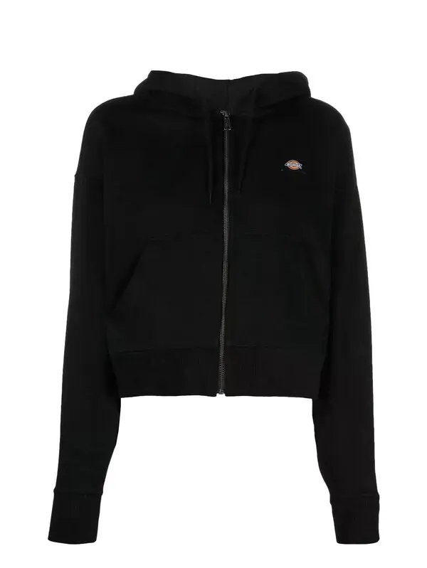 Dickies Logo-patch Zip-up Hoodie - Black