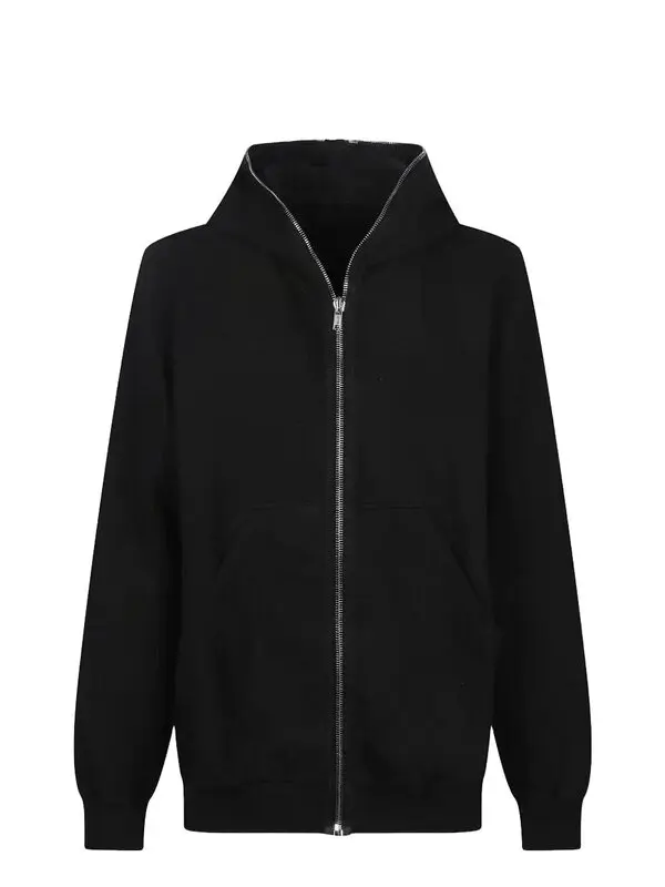 Rick Owens Zip Hooded Cotton Sweatshirt - Black