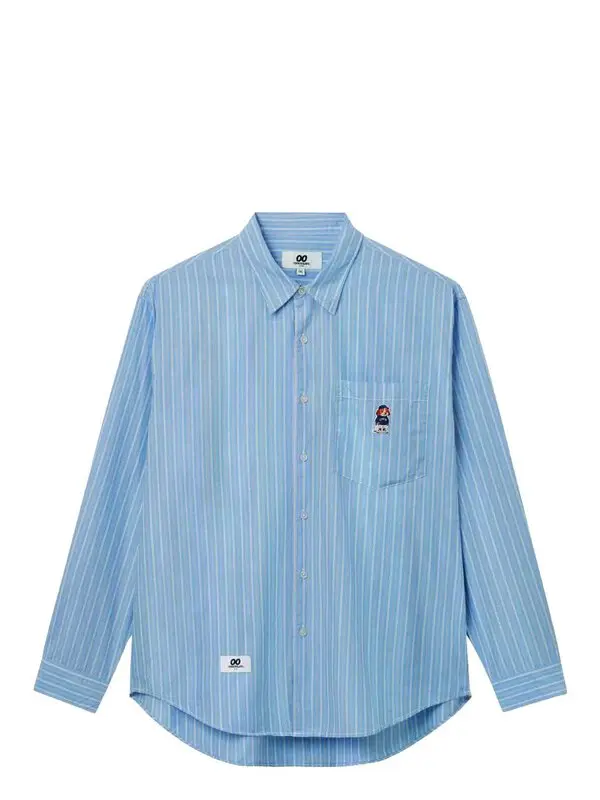 CHOCOOLATE Striped Pocket Shirt - Blue