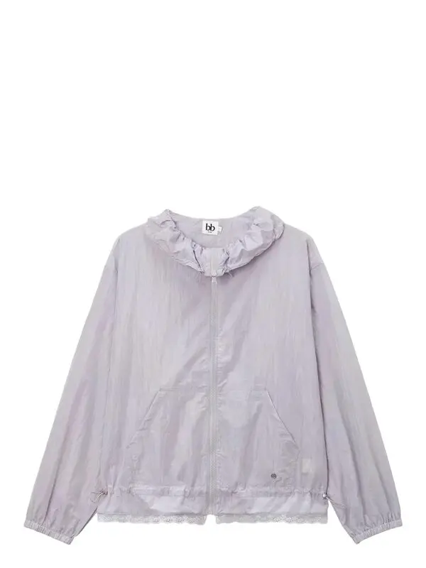B+AB Ruffled Lace Jacket - Purple