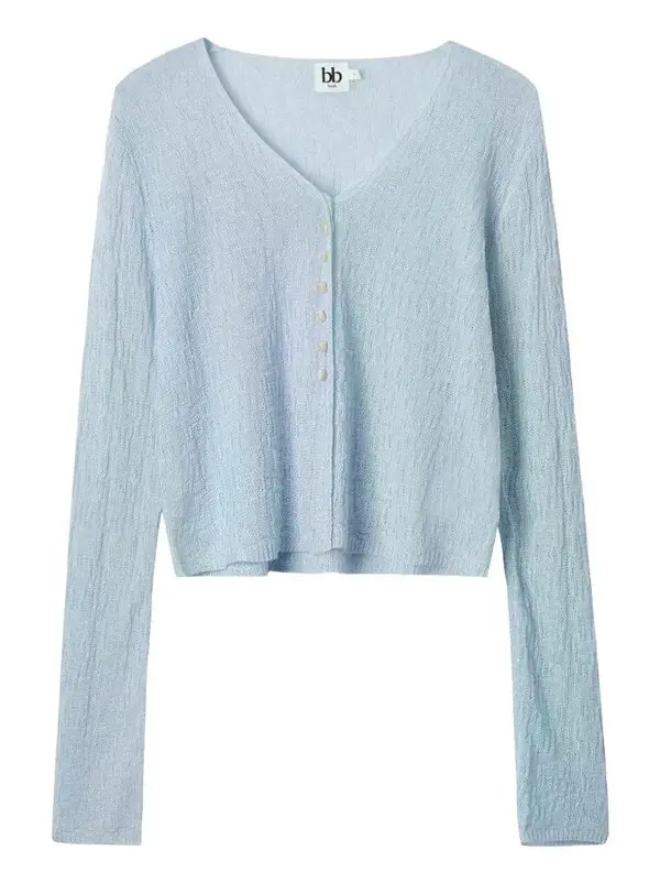 B+AB Buttoned V-neck Cardigan - Blue