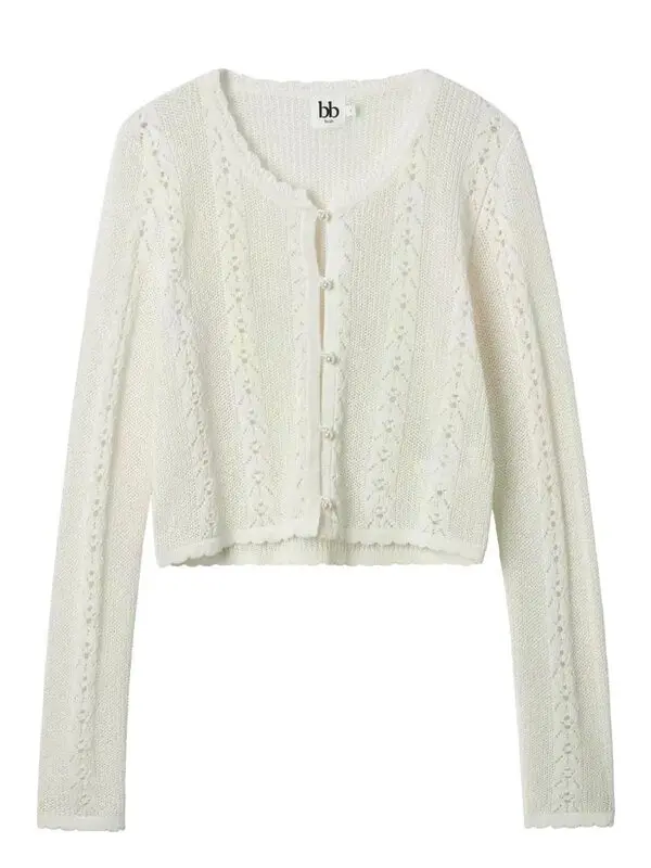 B+AB Openwork Long-sleeve Cardigan - Neutrals