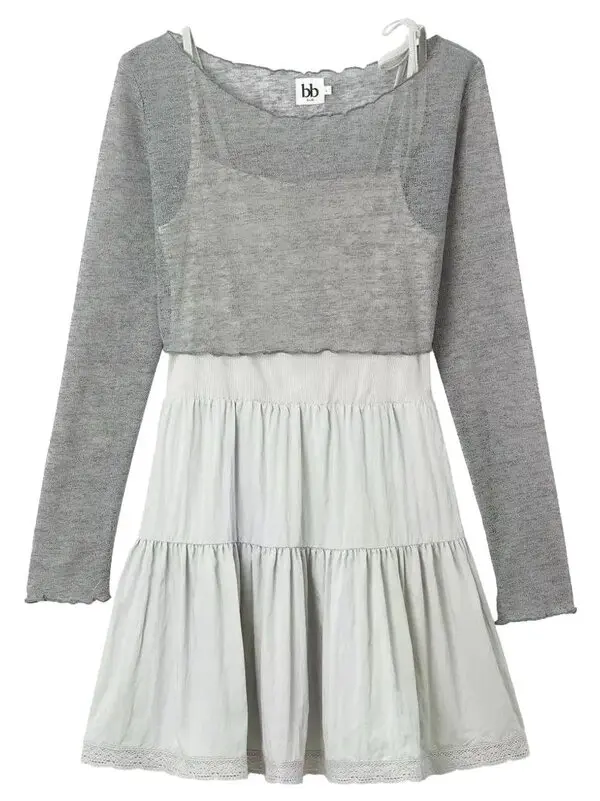B+AB Lace-trim Mini Dress - Grey