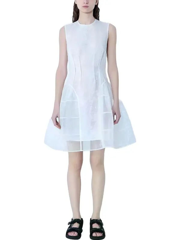 Cecilie Bahnsen Panel Sheer Mini Dress - White
